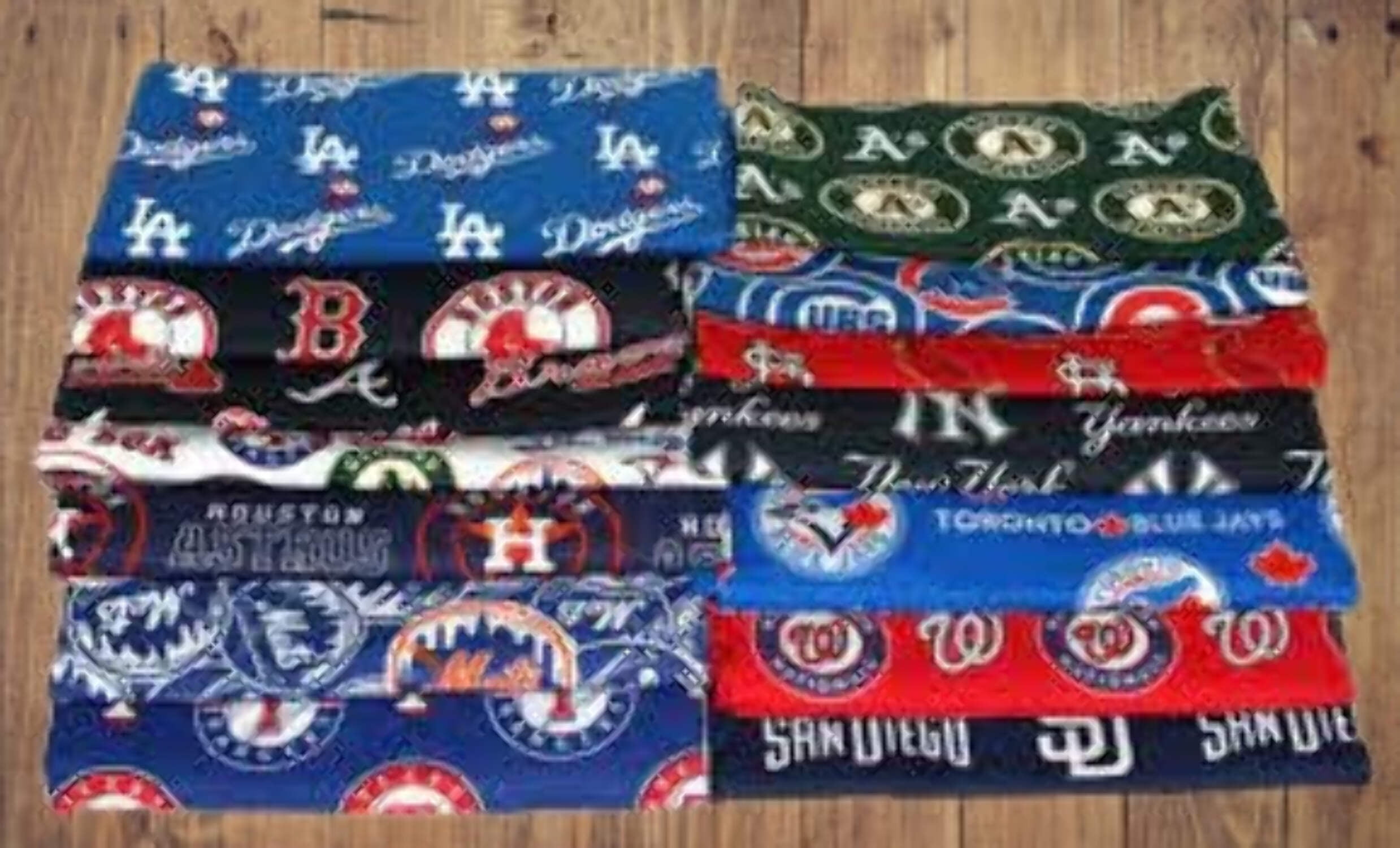 Assorted Sport Teams Baseball Licensed Cotton Fabric - 1 lb Scrap ...