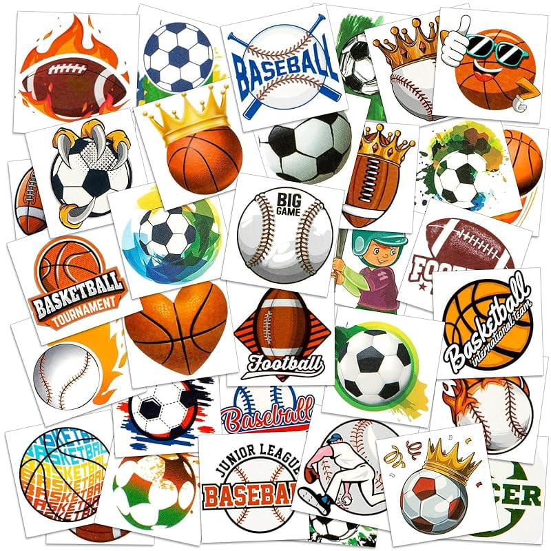 Assorted Sports Temporary Tattoos for Kids Boy, Soccer Basketball ...