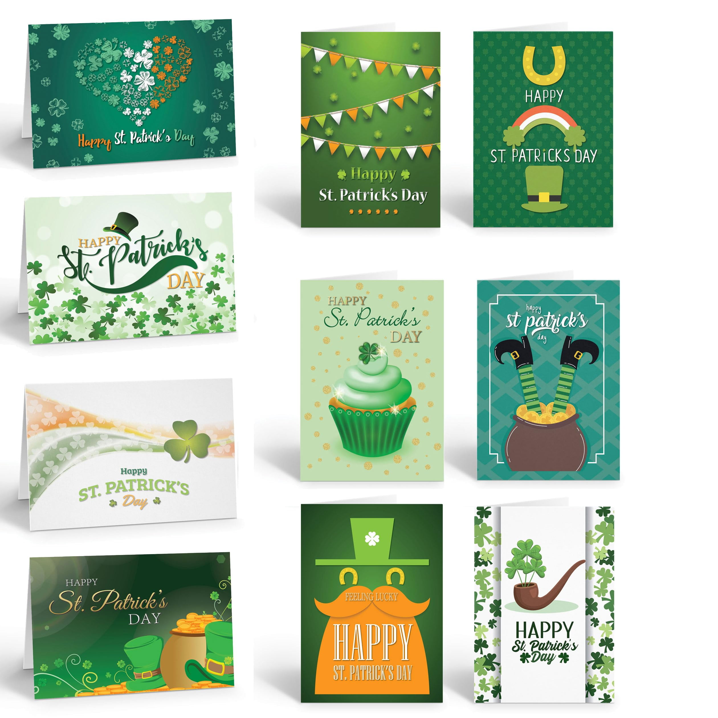 Assorted St. Patrick’s Day Cards - 10 Boxed Cards and Envelopes ...