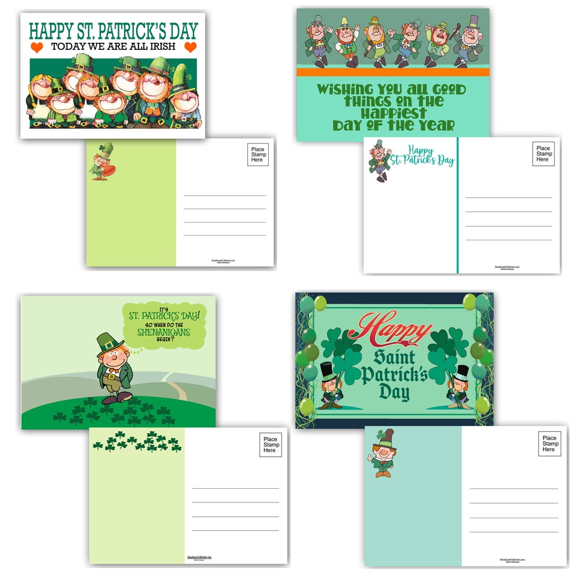 Assorted St Patricks Day Postcards - 4 x 6 Inch Happy St Patricks Day ...