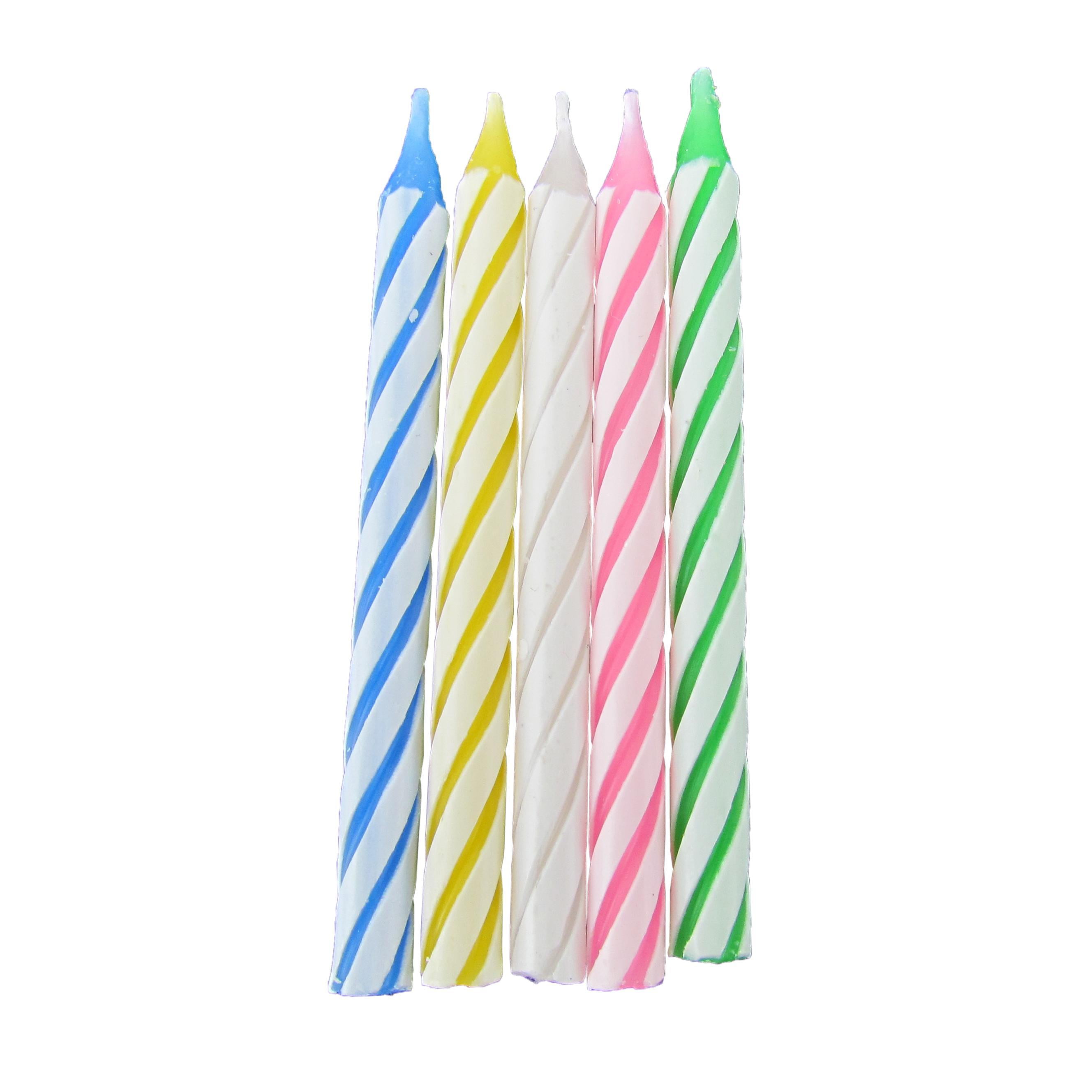 Assorted Striped Colorful Birthday Candle, Box of 36 - Walmart.com