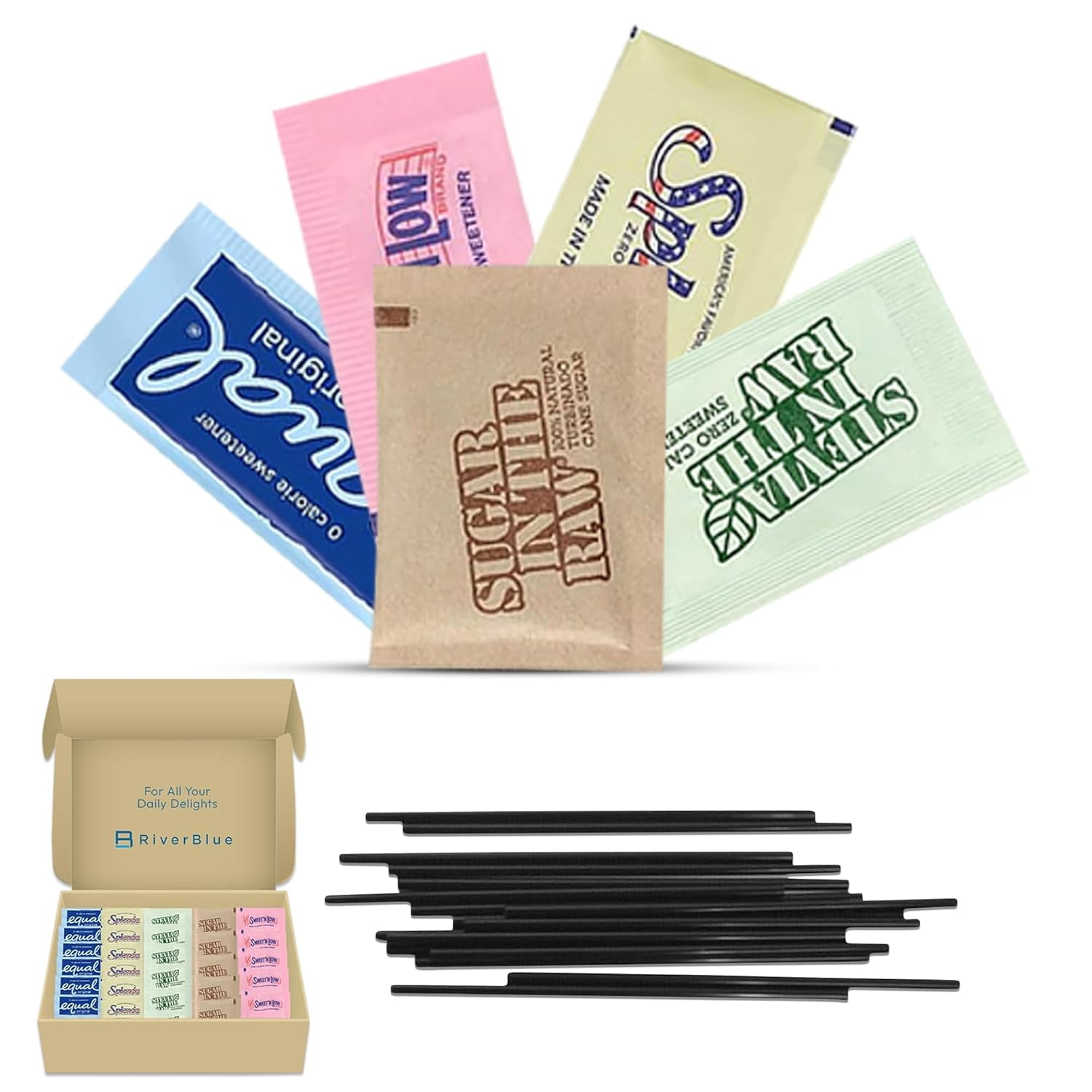 Assorted Sugar & Sweetener Packets Packaged by RiverBlue Paired ...