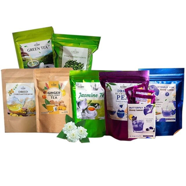 Assorted Tea Sampler 8 Packs Herbal, Assam, Flower Teas for Thai Tea ...