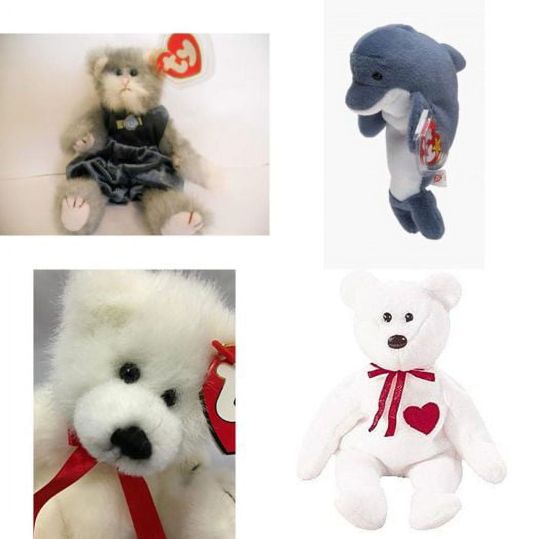 Assorted Ty Beanie Baby 4 Pack Bundle: Ty Attic Treasure - Whiskers The ...