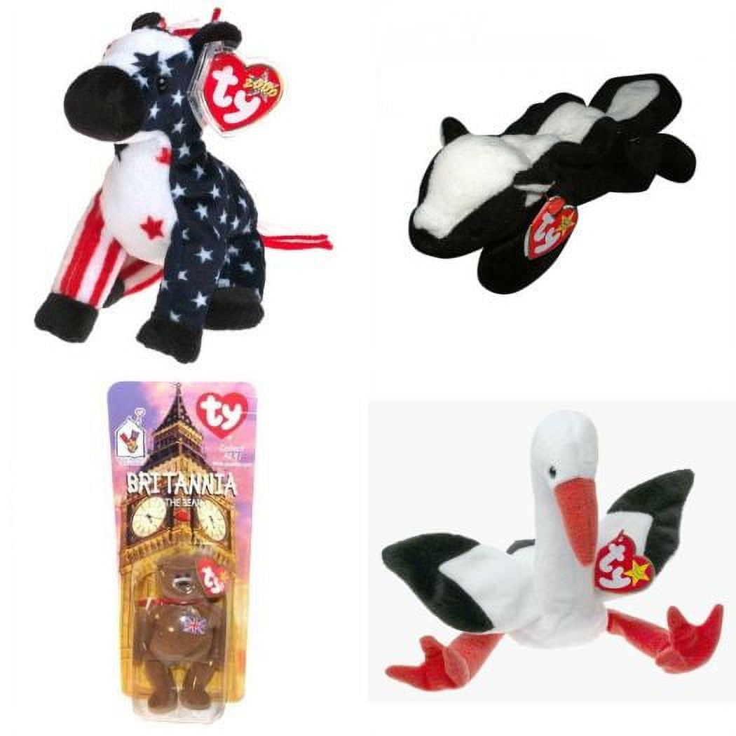 Assorted Ty Beanie Baby 4 Pack Bundle: Ty Beanie Babies Lefty 2000 ...