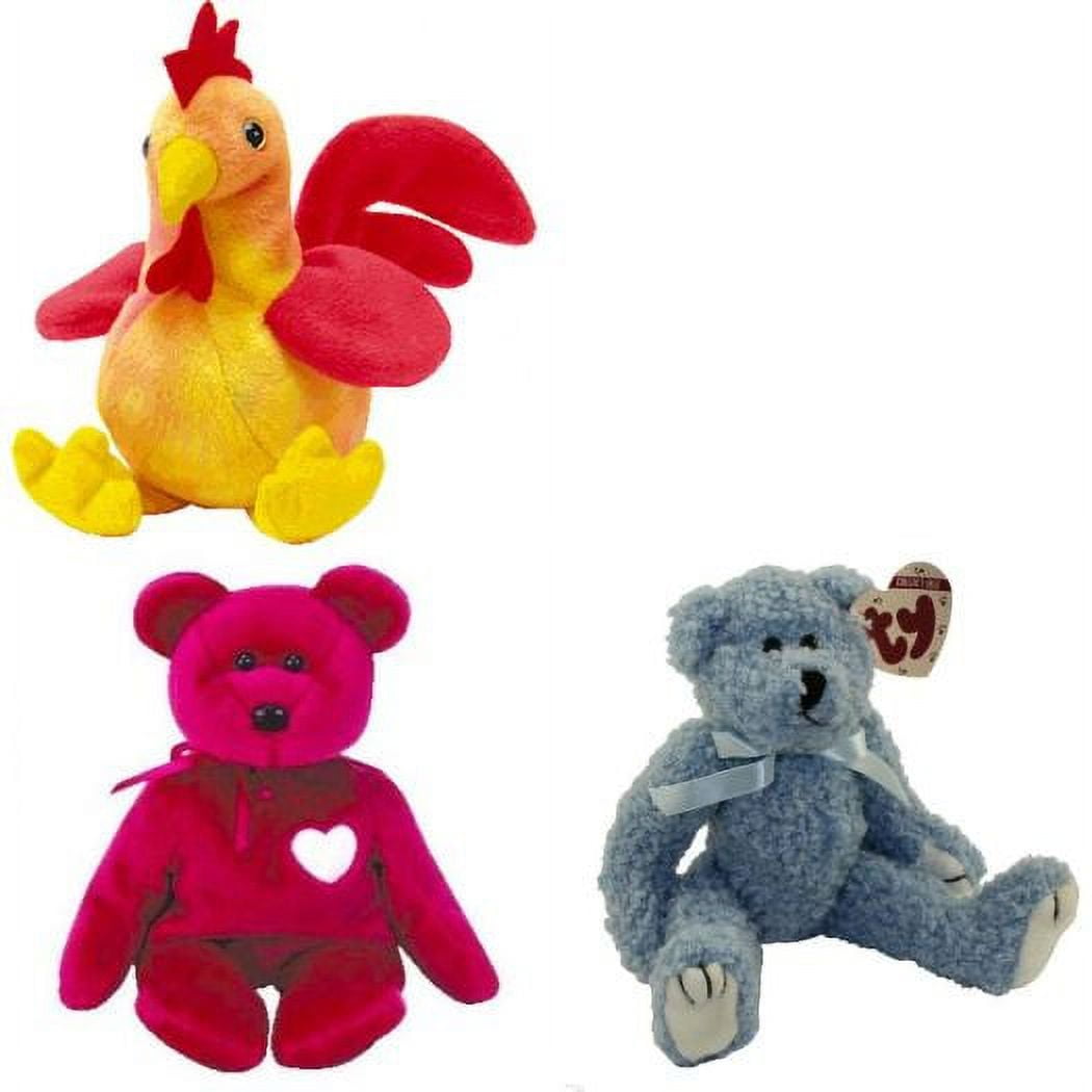 Assorted Ty Beanie Baby 4 Pack Bundle: Strut The Rooster, Ty Beanie ...