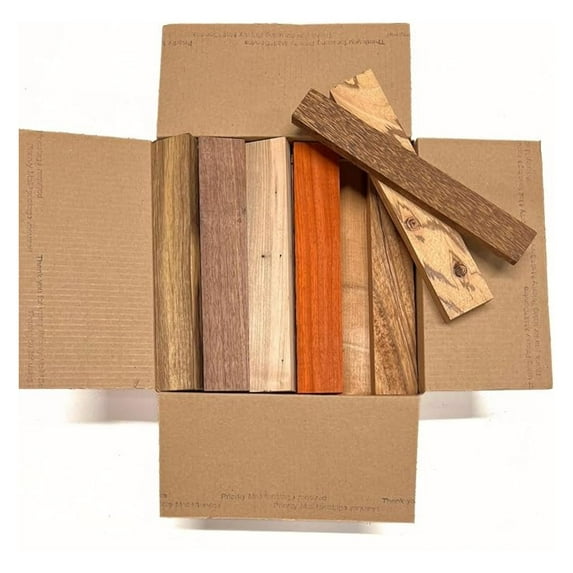 Assorted Wood Cutoffs Box – Mixed Exotic & Domestic Hardwood Pieces for ...