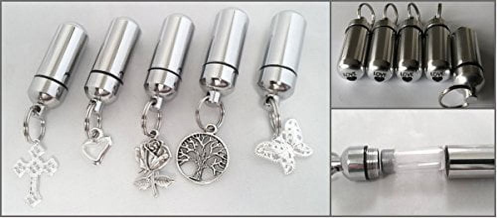 Assortment of FIVE Cremation Urn Keepsakes - Rose / Tree of Life ...