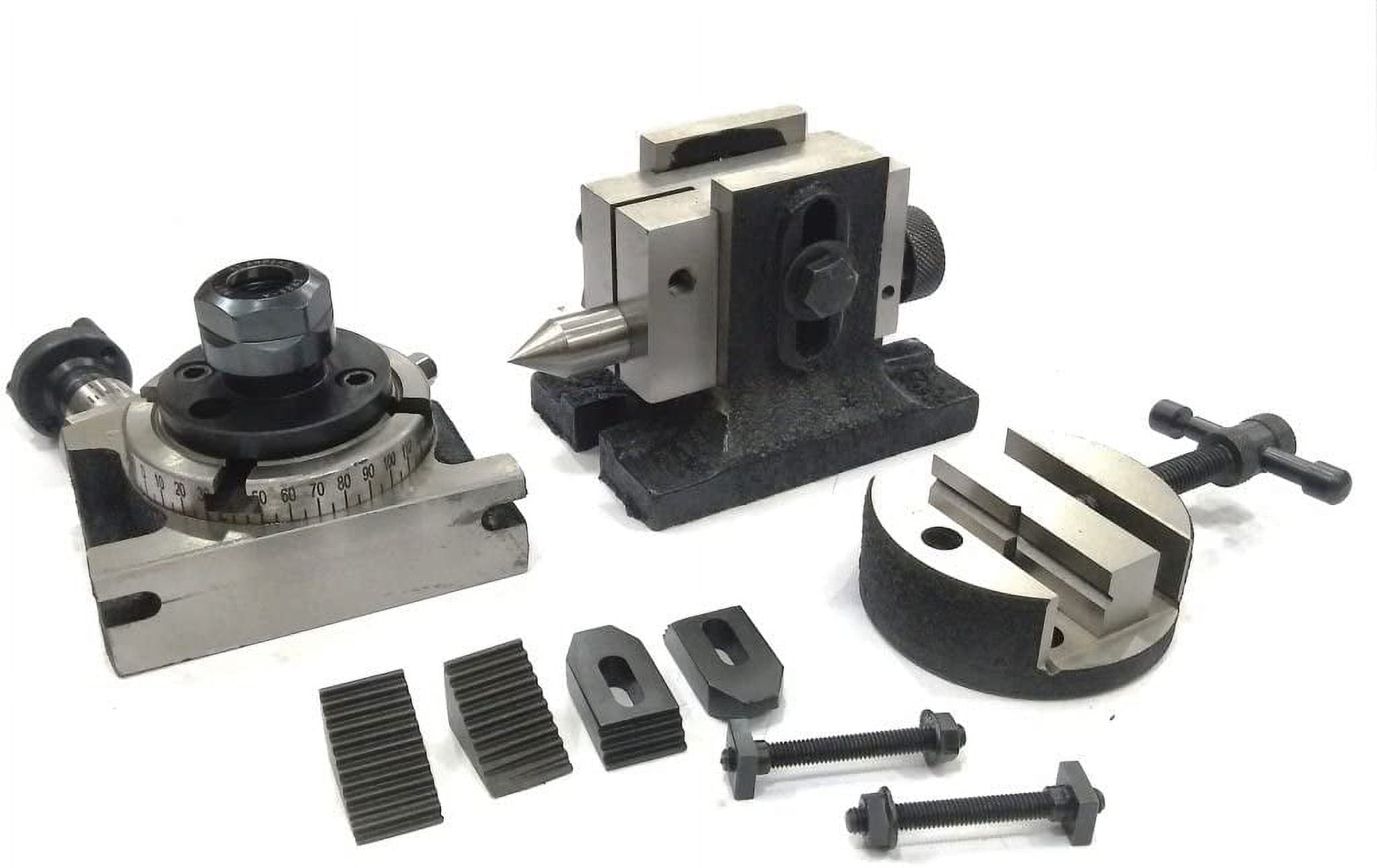 Assorts Rotary Table 3"/ 80 mm With Er16 Collet Adaptor, M6 Clamp Kit ...
