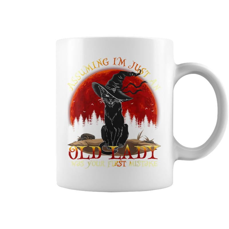 Assuming Im Just An Old Lady Was Your First Mistake Cat Coffee Mugs ...