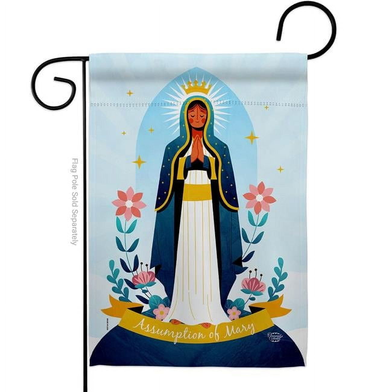 Assumption of Mary Religious Faith Double-Sided Decorative Garden Flag ...