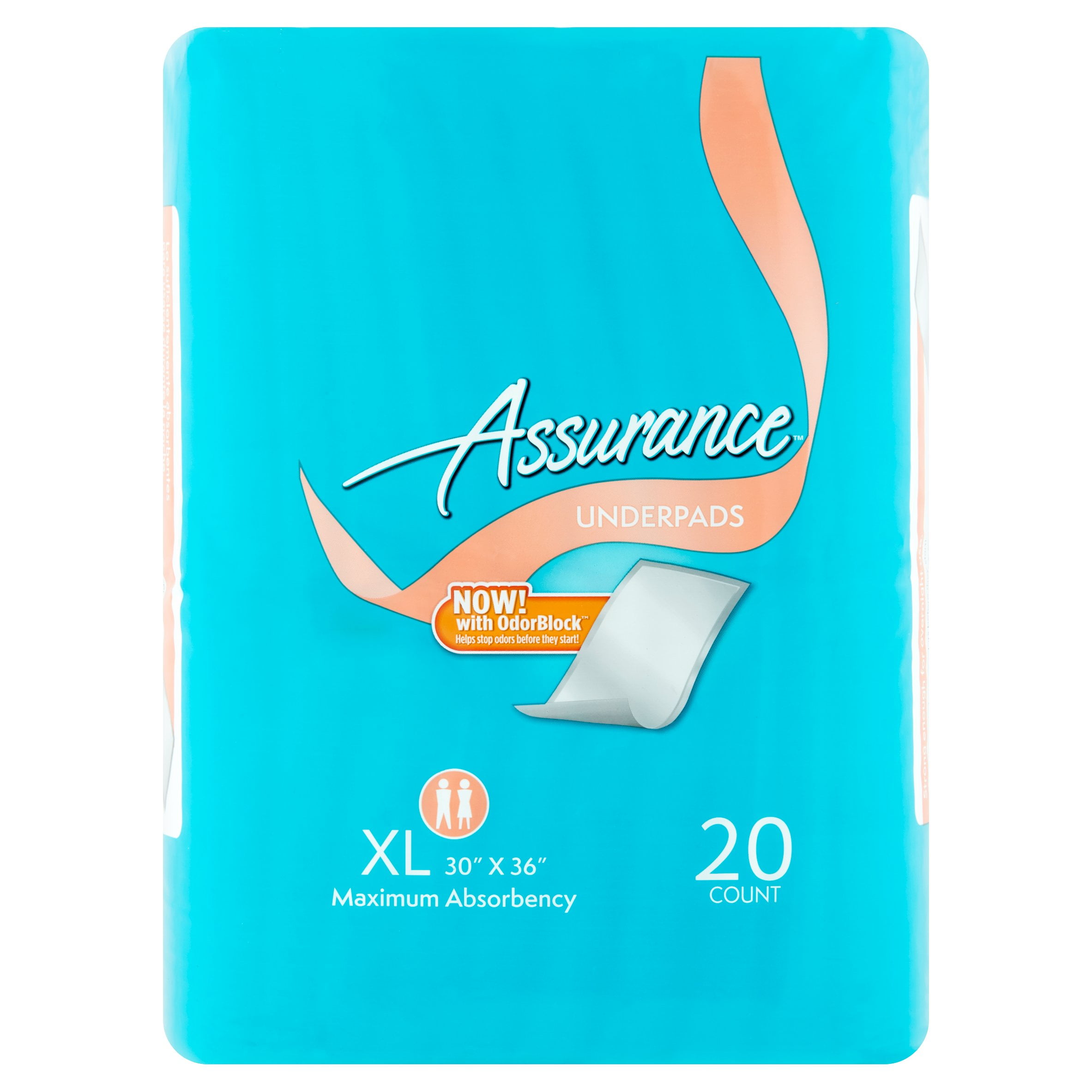 Assurance Incontinence Pads Unisex, Maximum, XL, 20 Ct HSA/FSA Eligible ...