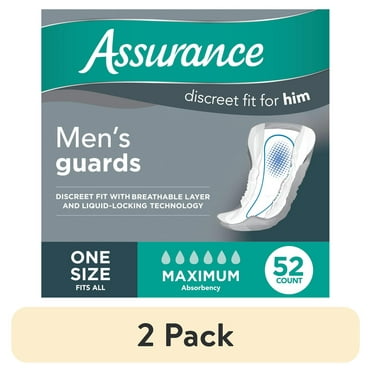 Assurance Men's Guards, Maximum Absorbency (52 Count) - Walmart.com