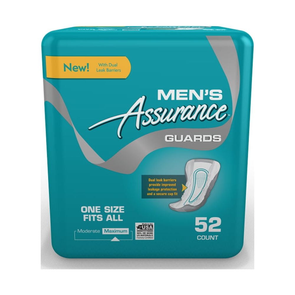 Assurance Men's Maximum Absorbency Guards, 52 count HSA/FSA Eligible ...