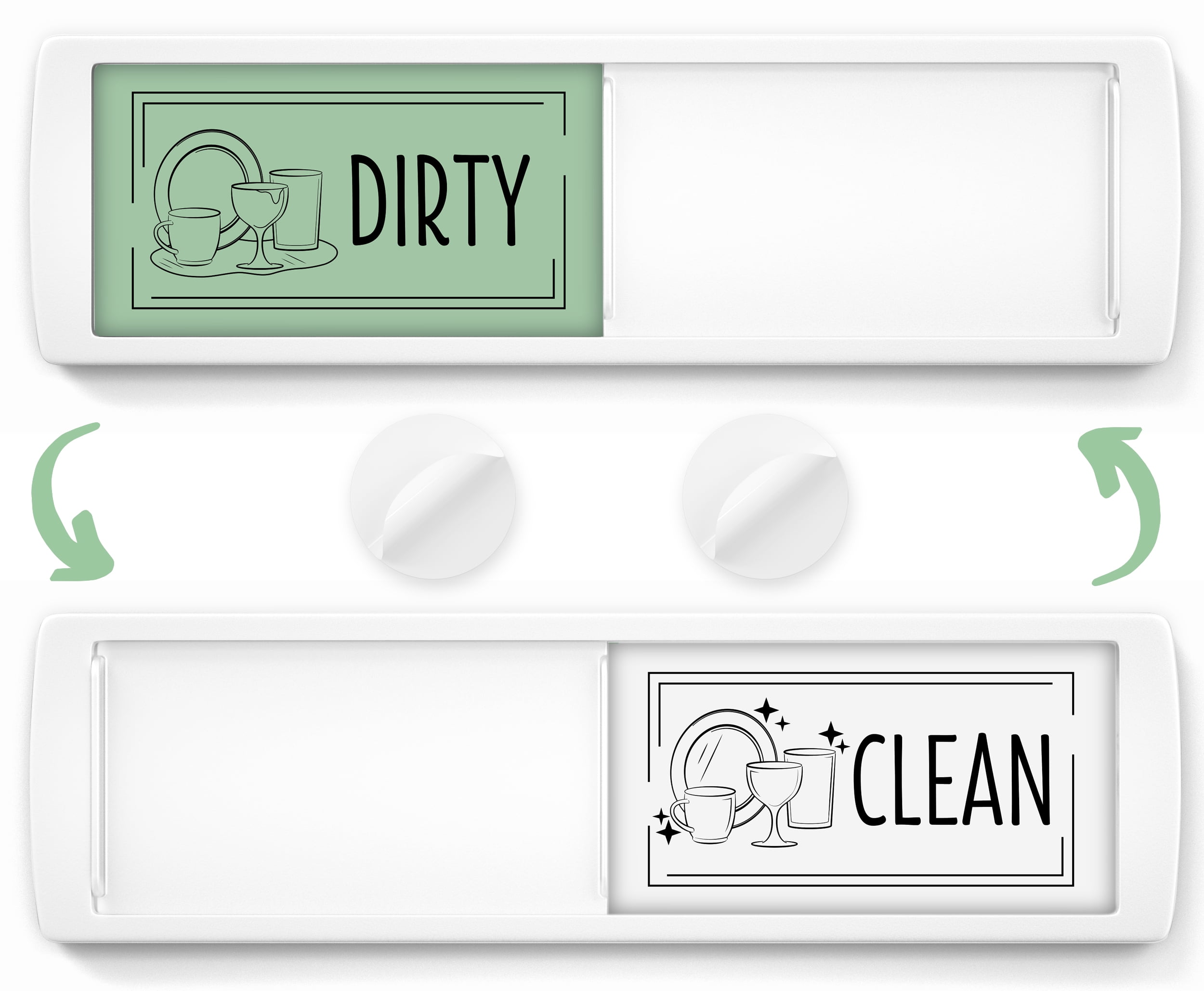 Assured Signs Magnetic Dishwasher Sign, Clean Dirty Indicator, White ...