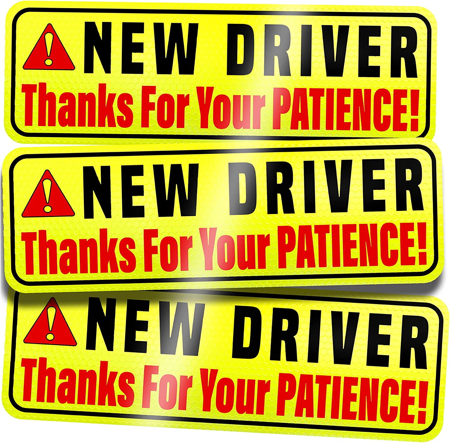 "Assured Signs Learner Driver Car Magnet Bumper Sticker, 12x4"", Yellow ...