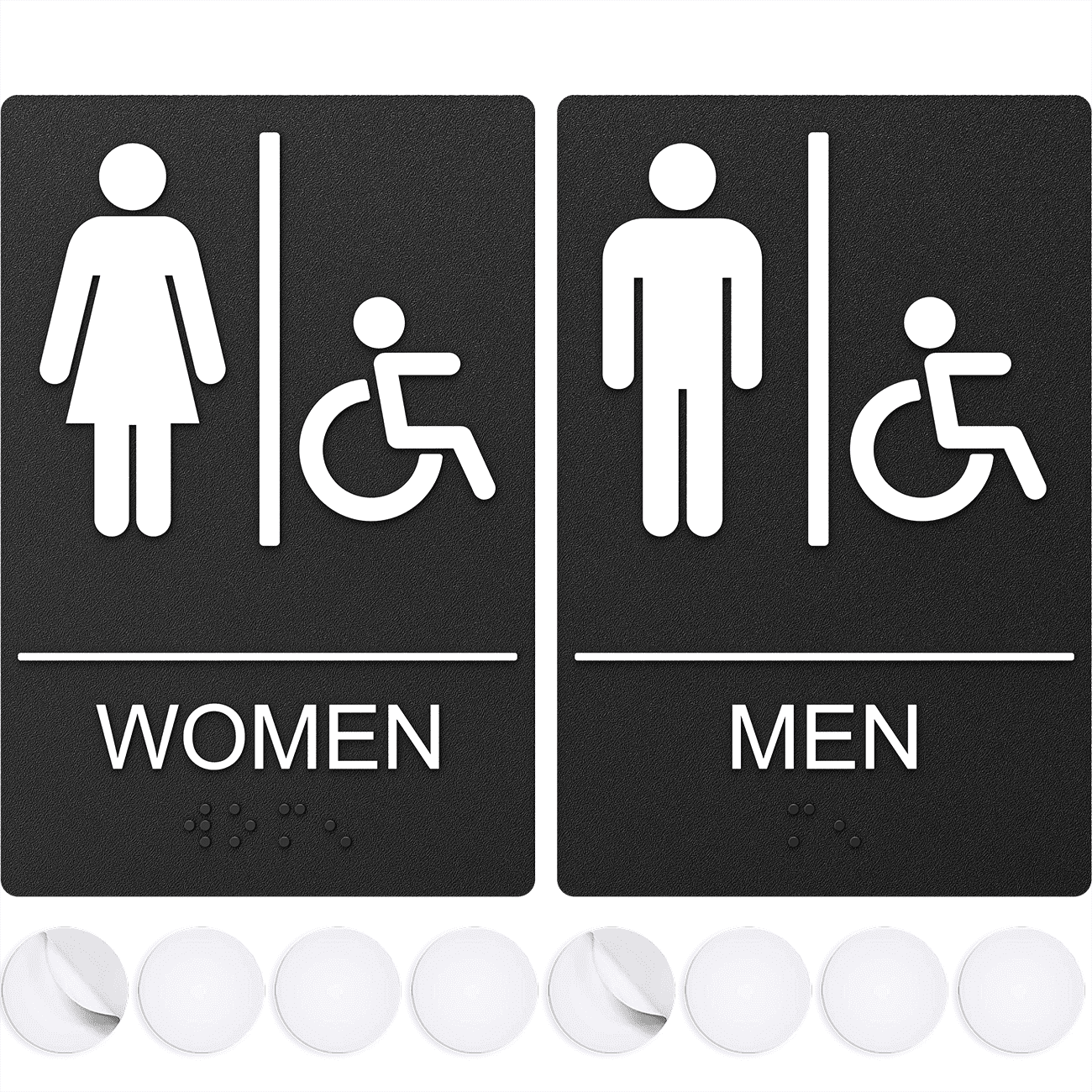Assured Signs Restroom Sign for Wall | Bathroom Signs | 9 by 6" | Black ...