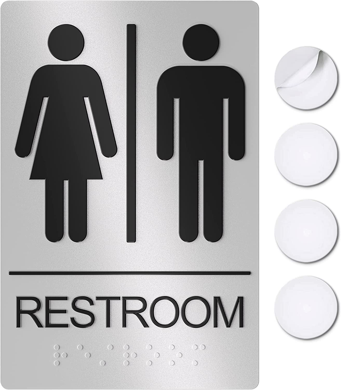 Assured Signs Restroom Sign For Wall | Bathroom Signs | 9 by 6 ...