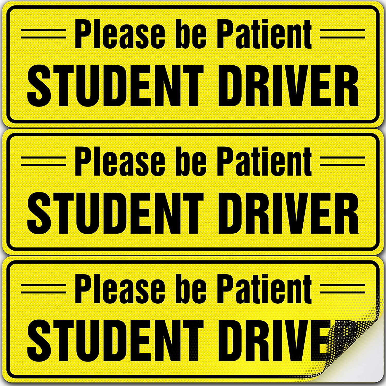 Assured Signs Student Learner Driver Decal, Yellow, Non-Magnetic Car ...