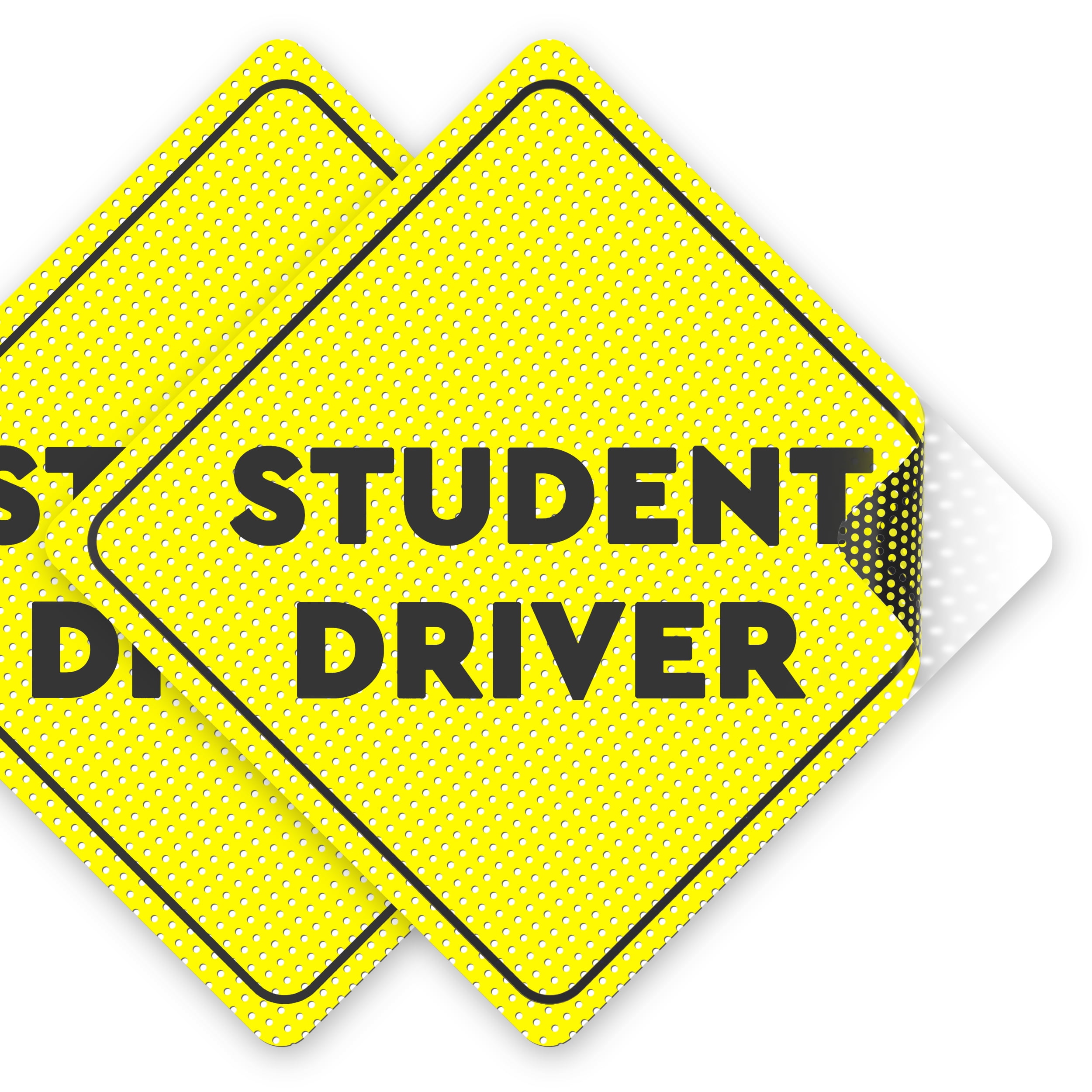 Assured Signs Student Driver Sticker for New Drivers, Non Magnetic Sign ...