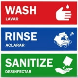 Assured Signs Wash Rinse Sanitize Stickers for 3 Compartment Sink ...