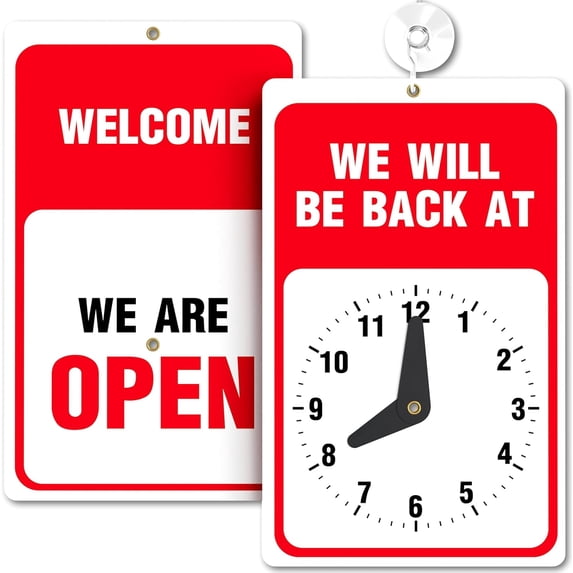 Assured Signs, Will Return Sign, 7.7x11.7 inches, Red & White Plastic ...