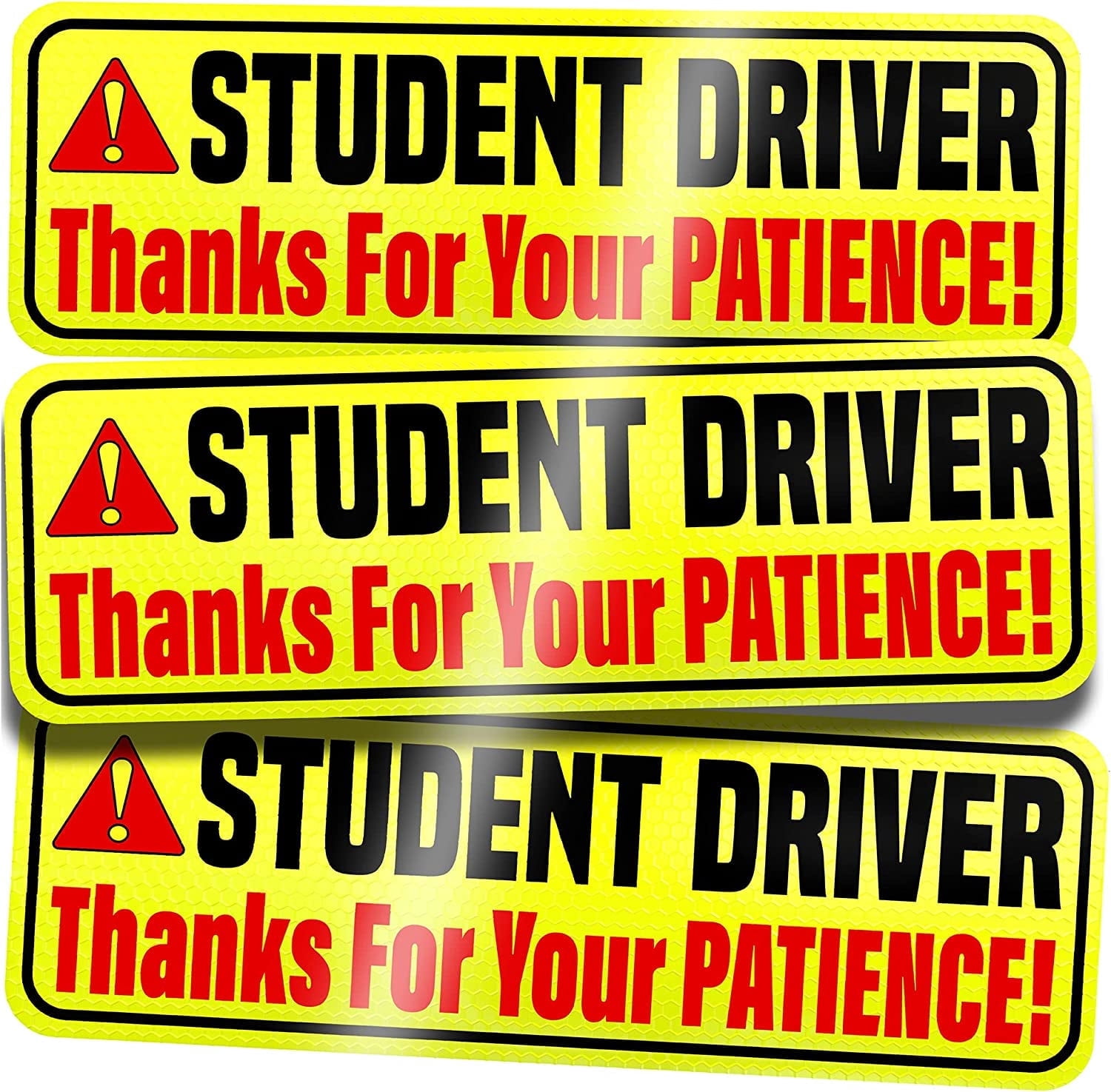 Assured Signs, Student Driver Car Magnet, 9.72x3.24 inches, 3 pack ...