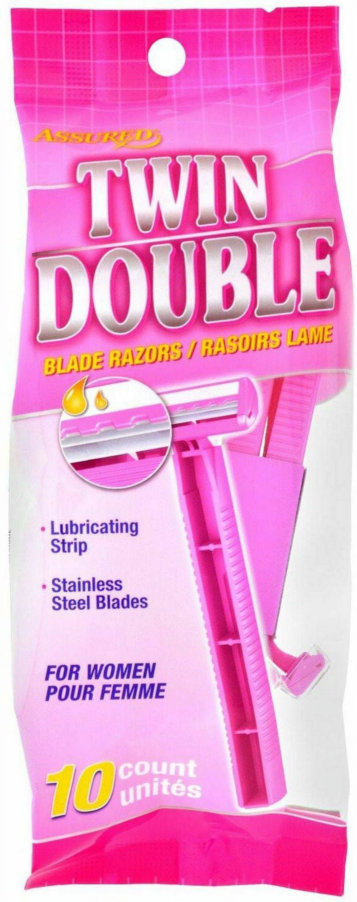 Assured Twin Blade Disposable Razors with Lubricating Strips, 10-ct. (2 ...