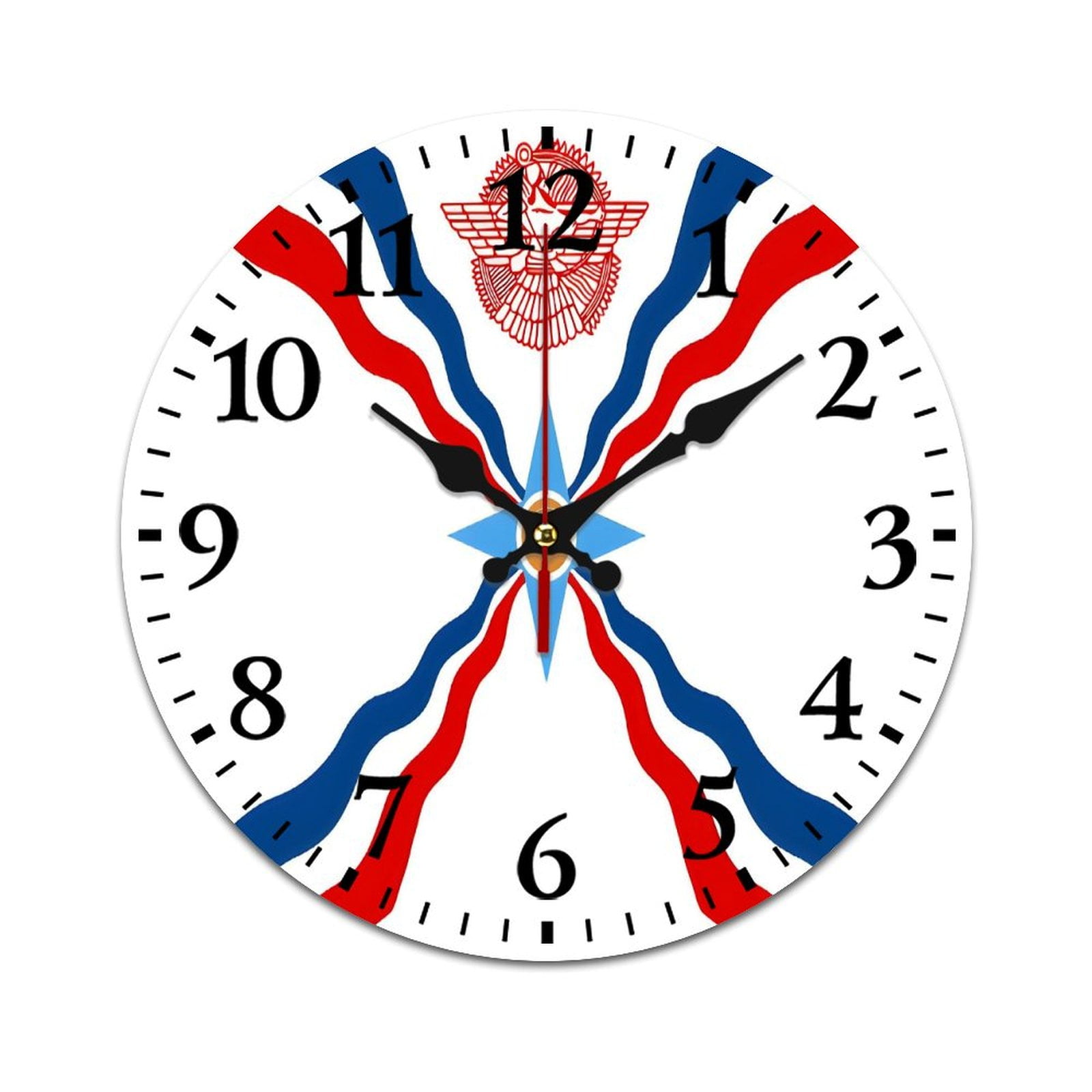 Assyrian Flag Wall Clock Modern Design Clocks Wall Hanging Home Office ...