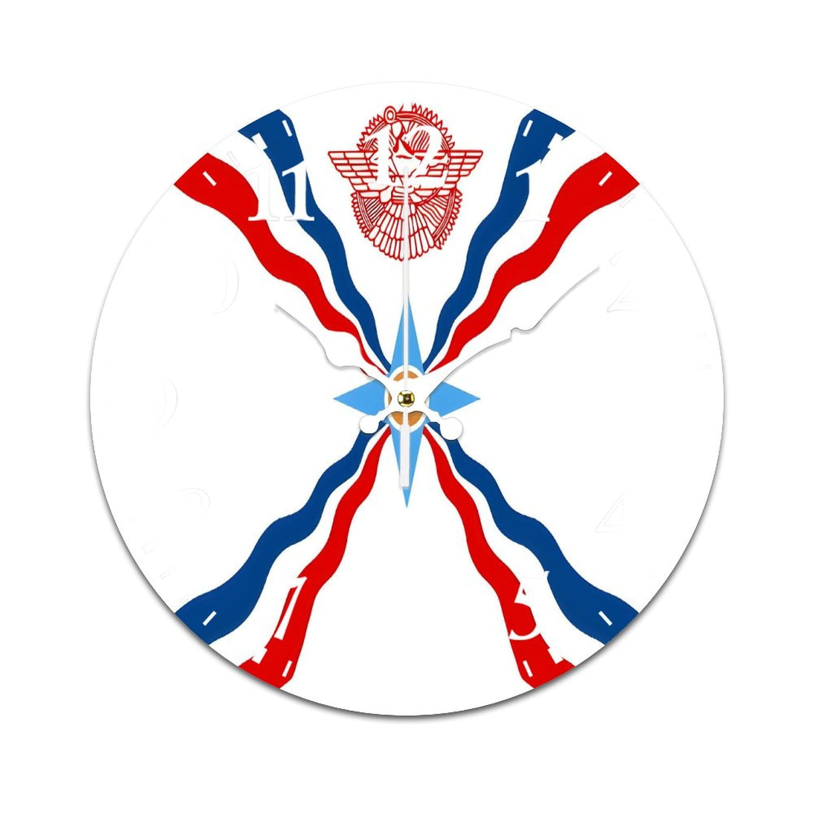 Assyrian Flag Wall Clock Modern Design Clocks Wall Hanging Home Office ...