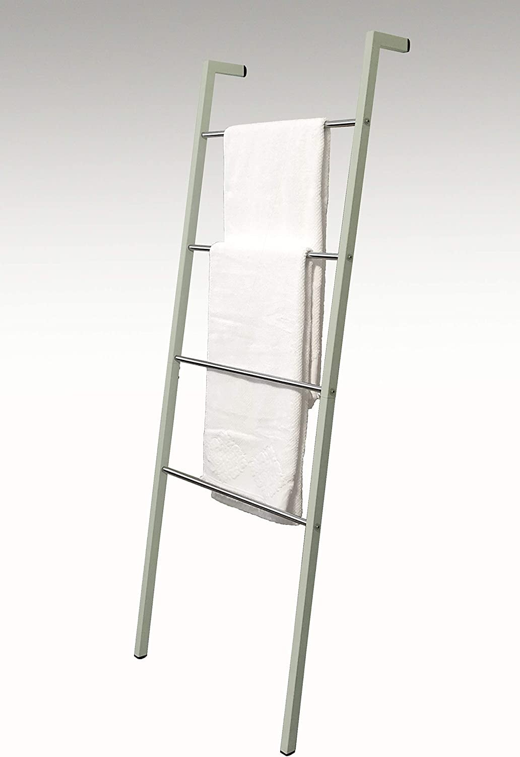 Asta Metal Towel Ladder with 4-Tier Stainless Steel Storage Rungs ...