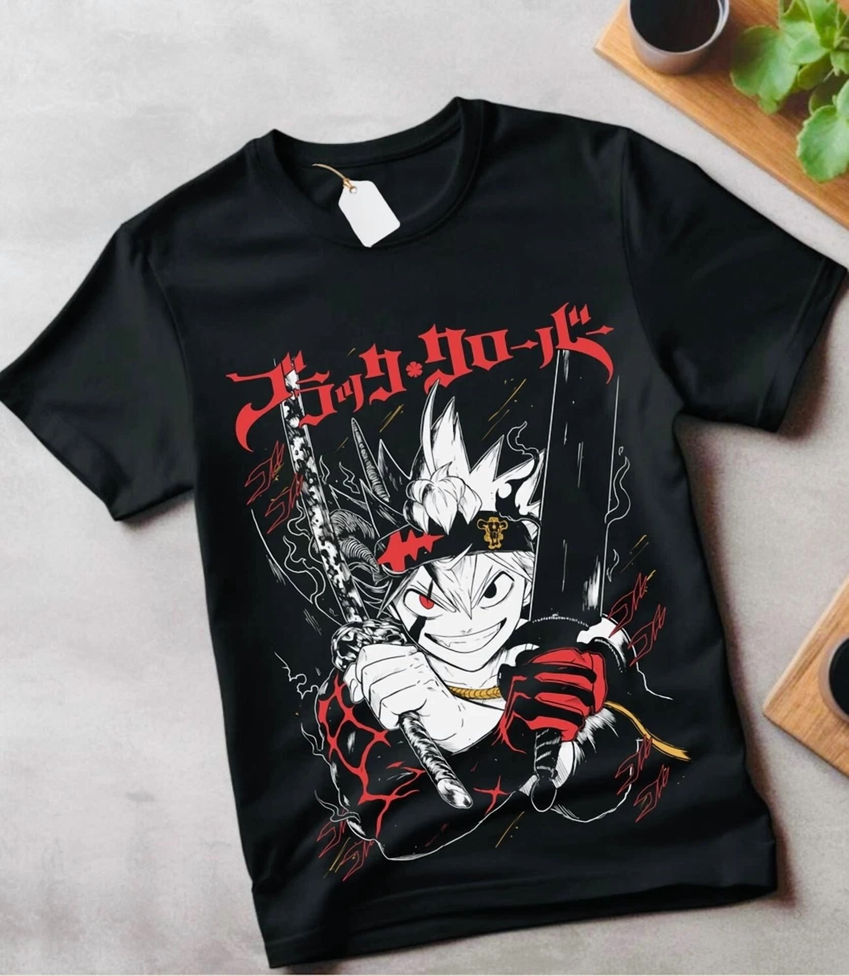 Asta Yuno T-shirt Black Clover Anime Manga Asta Girl Gifts Black Shirt ...