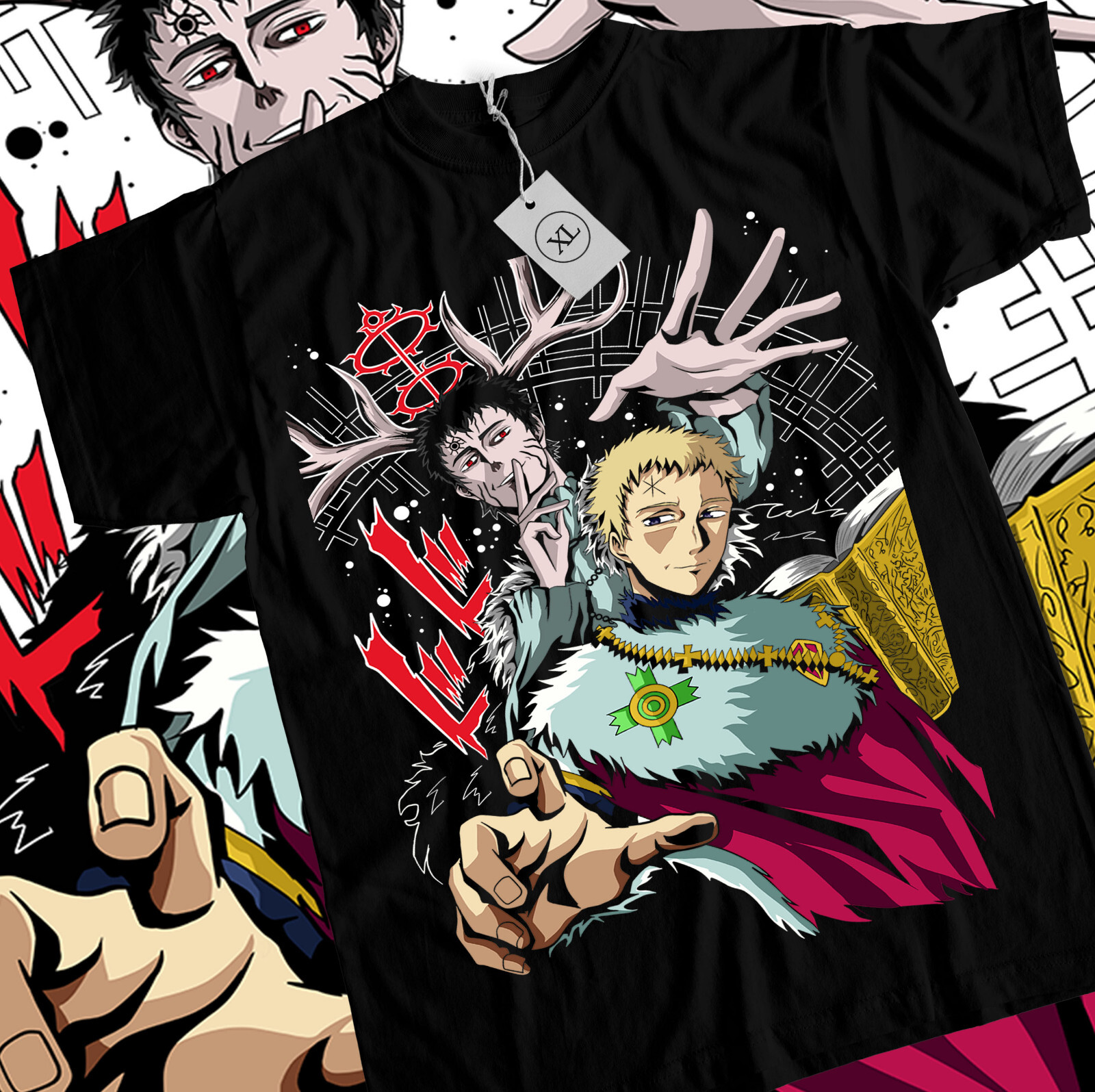 Asta Yuno T-shirt Black Clover Shirt Anime Manga Graphic Tee All Size ...