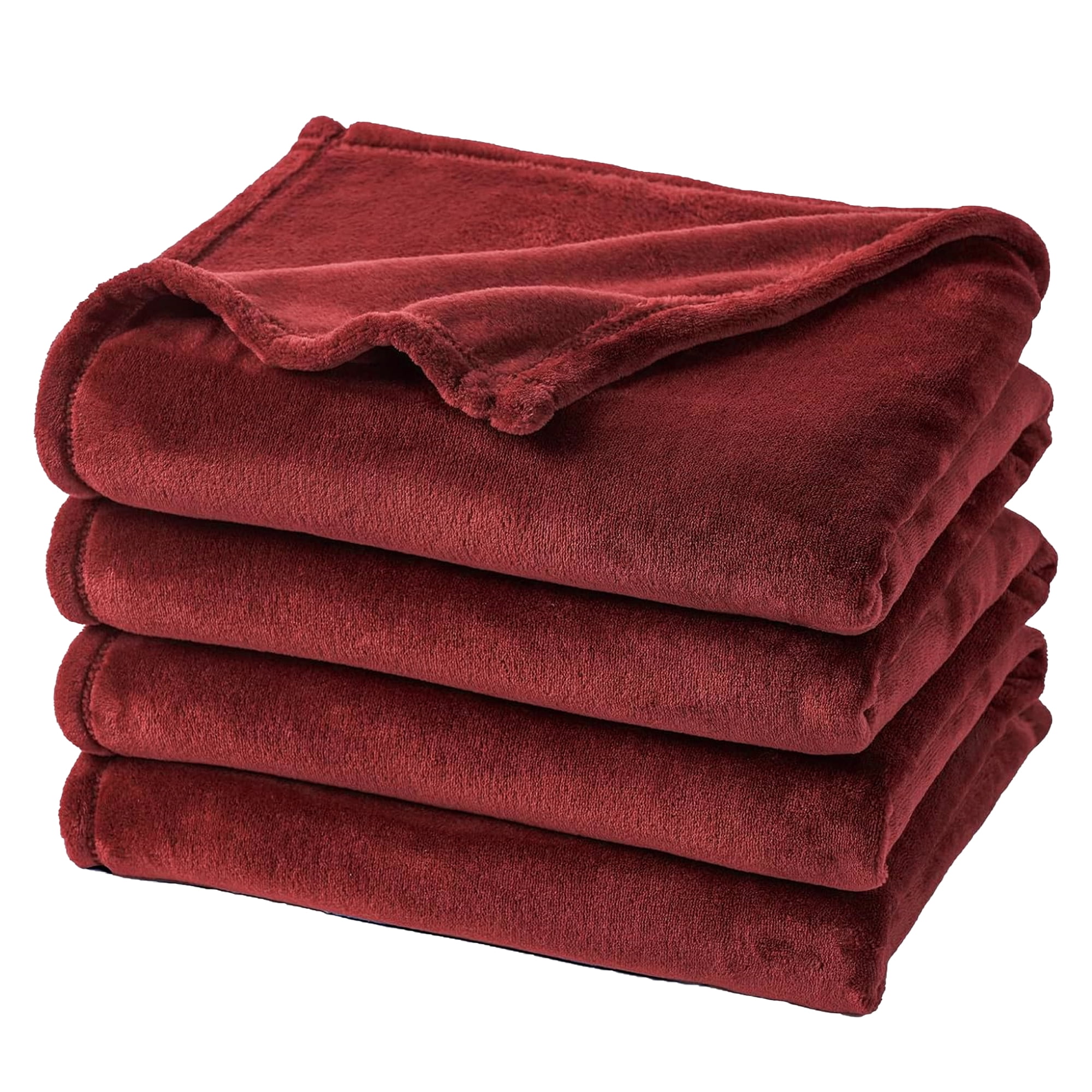Astarin Lightweight & Warm Fleece Blanket, Twin Size, Dark Red, Large ...