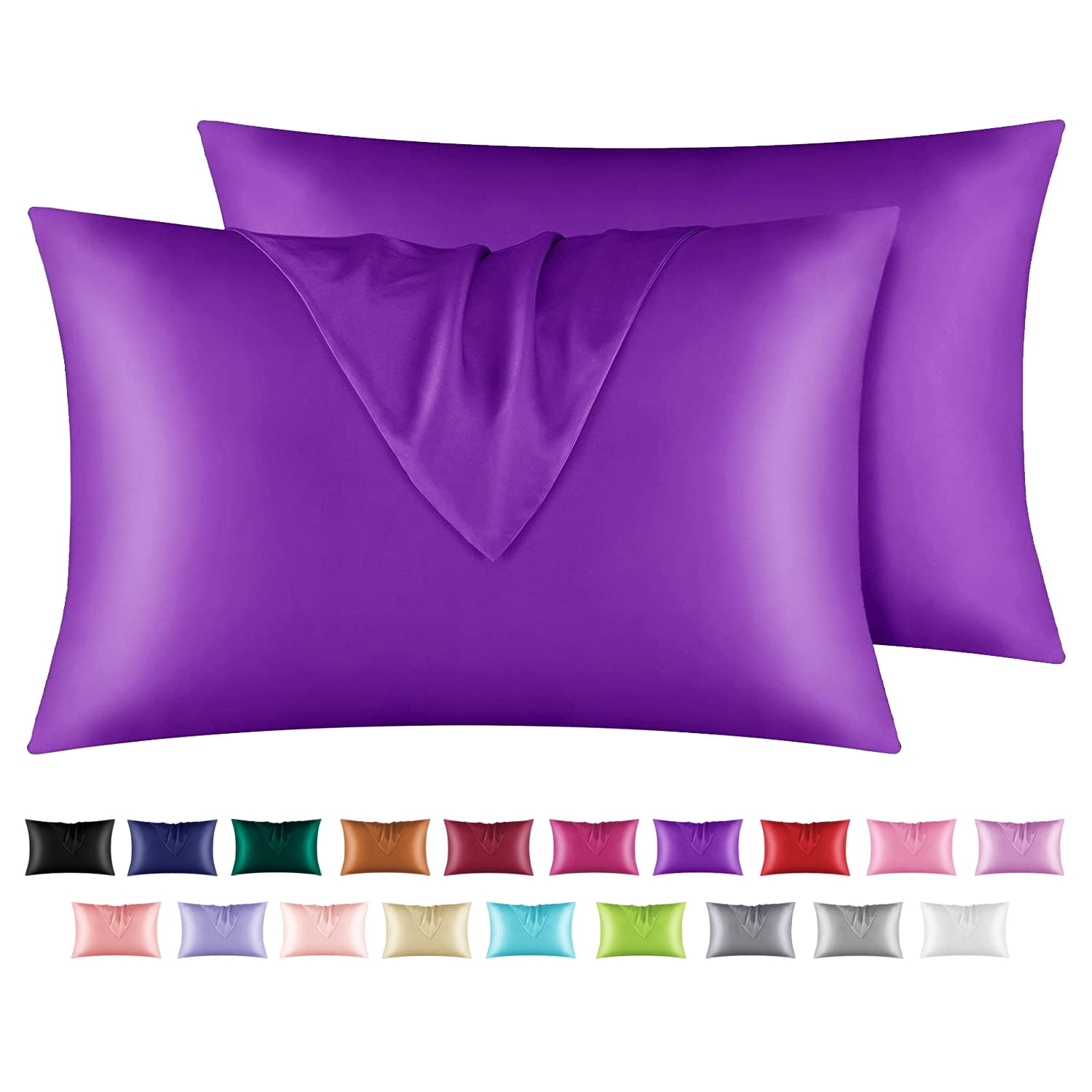 Astarin Satin Silk Pillowcase for Hair, Purple Standard Size silk ...