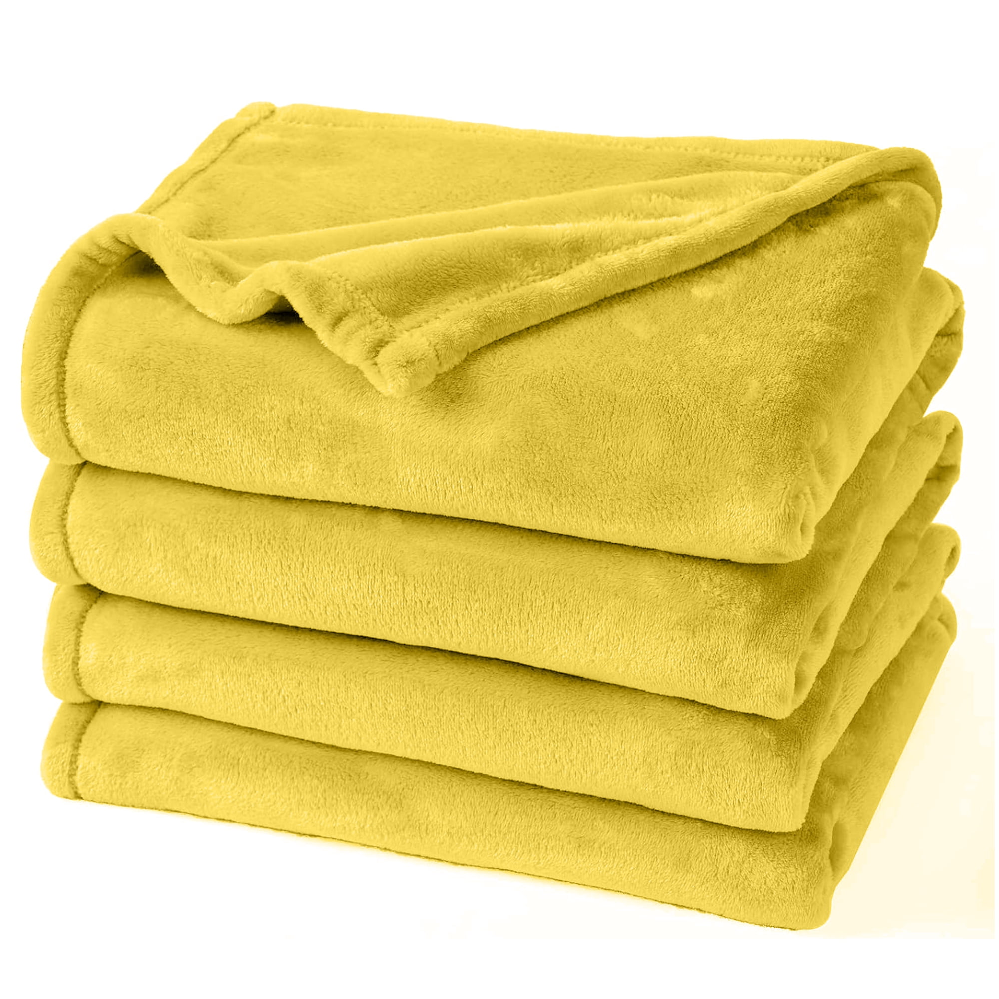 Astarin Yellow Fleece Queen Size Blanket for Couch&Bed - Lightweight ...