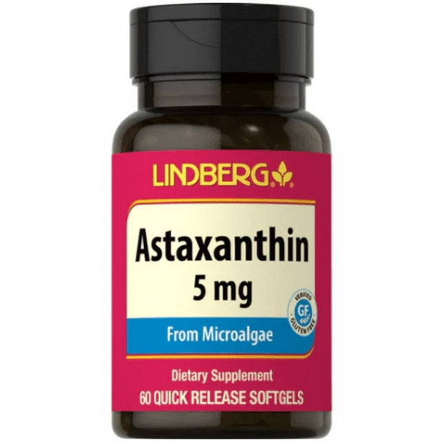 Astaxanthin 5mg | 60 Softgels | By Lindberg - Walmart.com