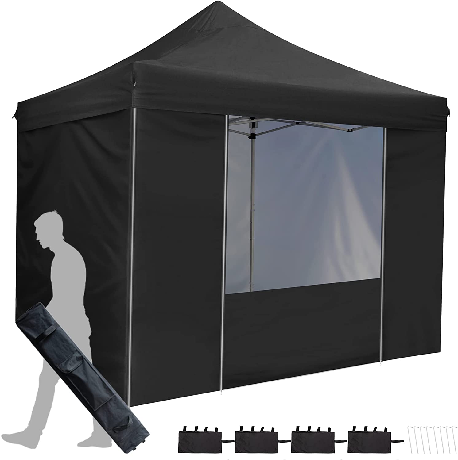 AsterOutdoor 10' x 10' Pop Up Sidewall Canopy Tent - 5 pieces of ...