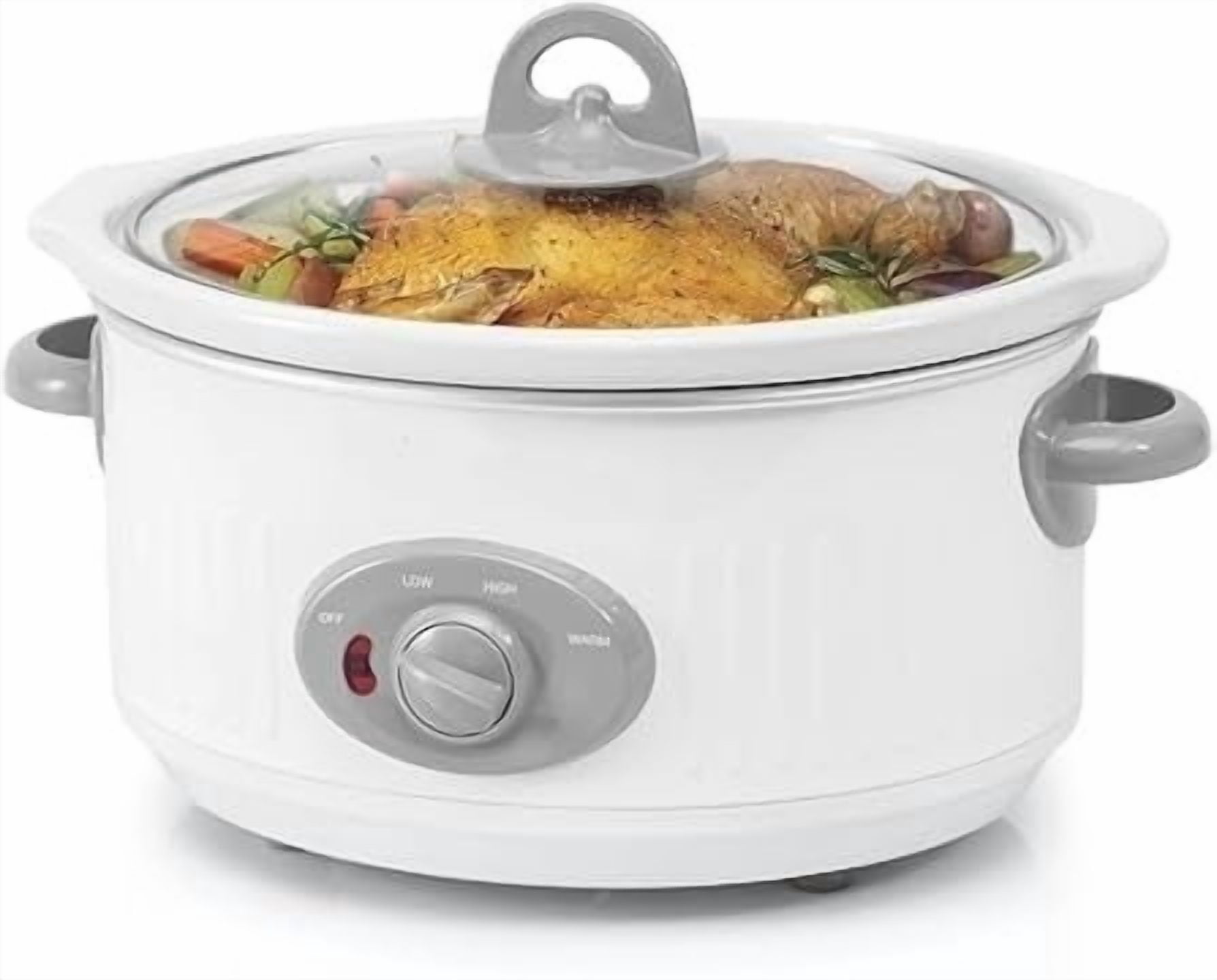 AsterOutdoor 3.5 Quart Slow Cooker, Ceramic Crock Pot with Glass Lid ...