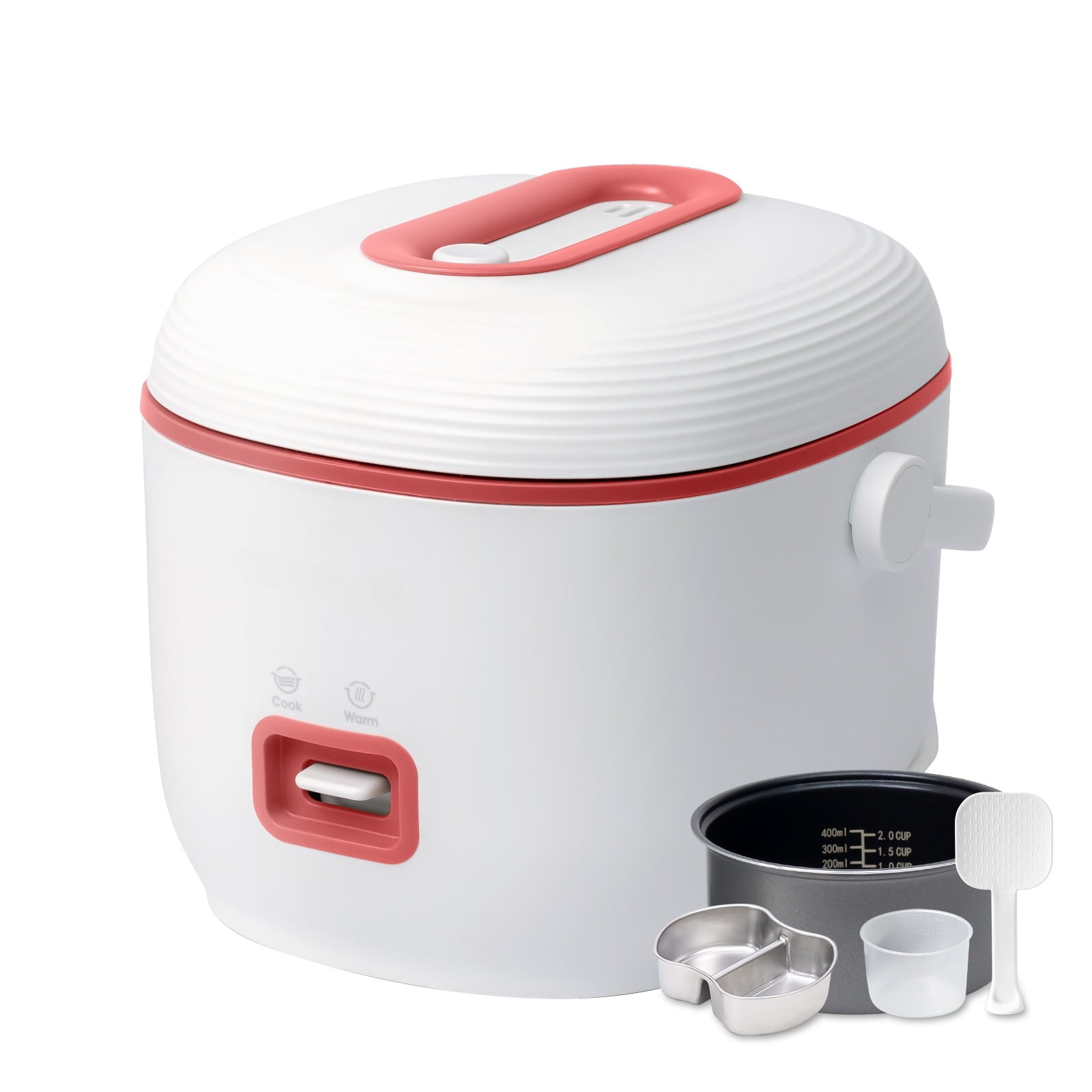 AsterOutdoor Mini Rice Cooker 2-Cup Capacity, Non-Stick Pot, Multi ...
