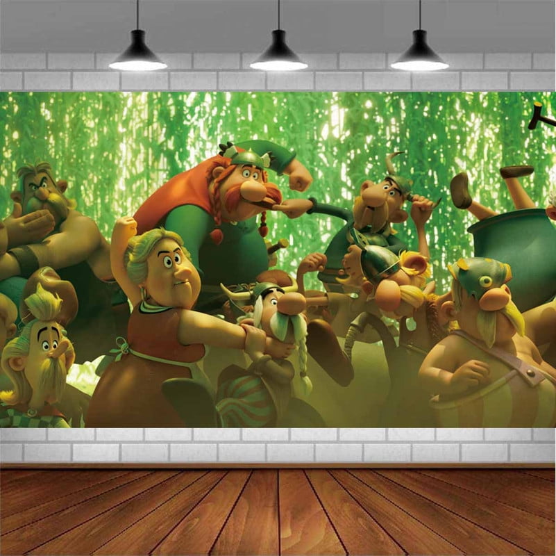 Asterix Backdrop & Obelix The Big Fight Banner Party Supplies Poster ...