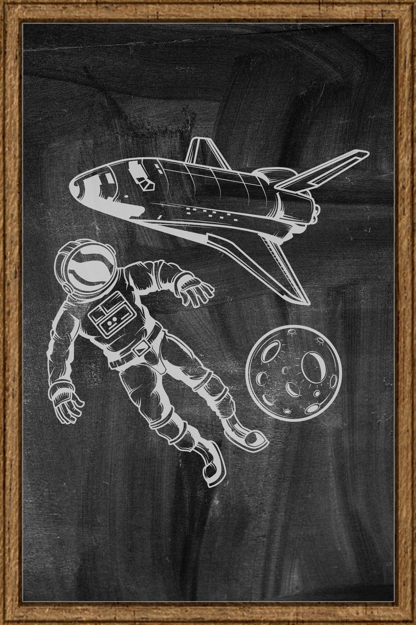 Asternot Spacecraft Moon Galaxy Space Satellite Tin Sign Chalk Board ...