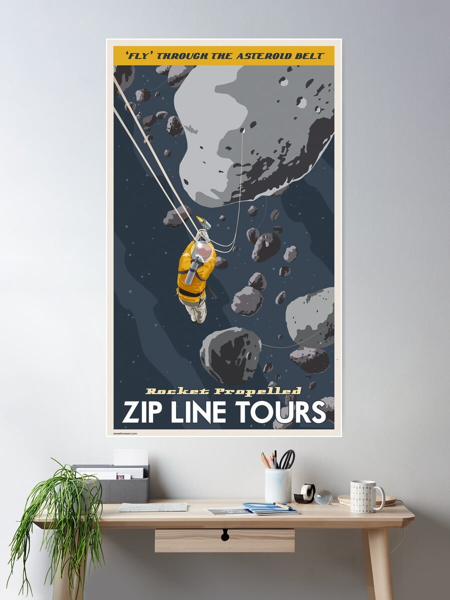Asteroids Travel Poster Poster Wall Art, Modern Wall Decor For Living ...