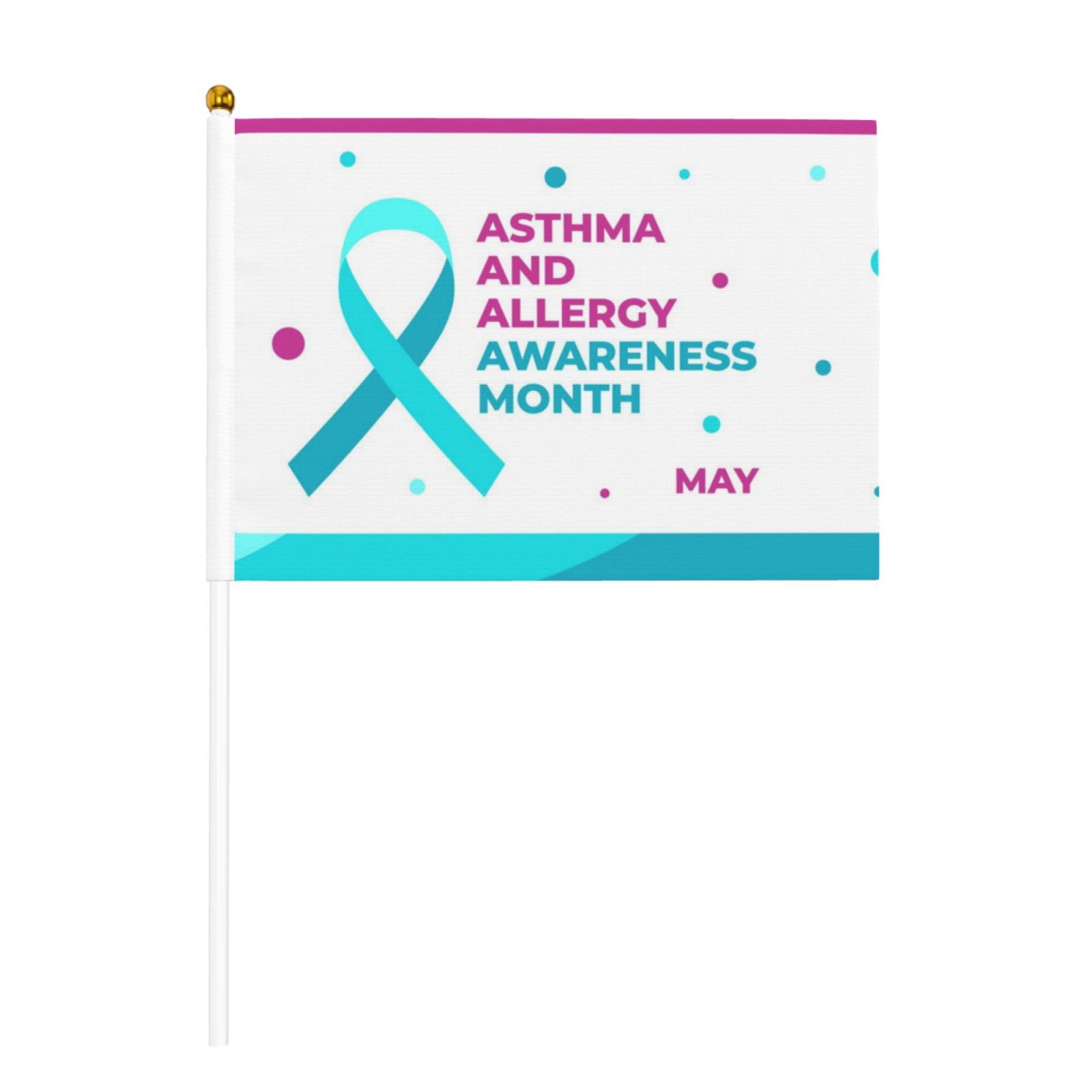 Asthma And Allergy Awareness Month Flag Small Mini Hand Held Flags ...
