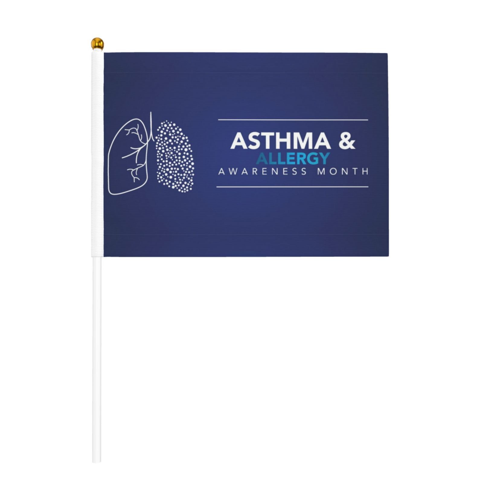 Asthma And Allergy Awareness Month Flag Small Mini Hand Held Flags ...
