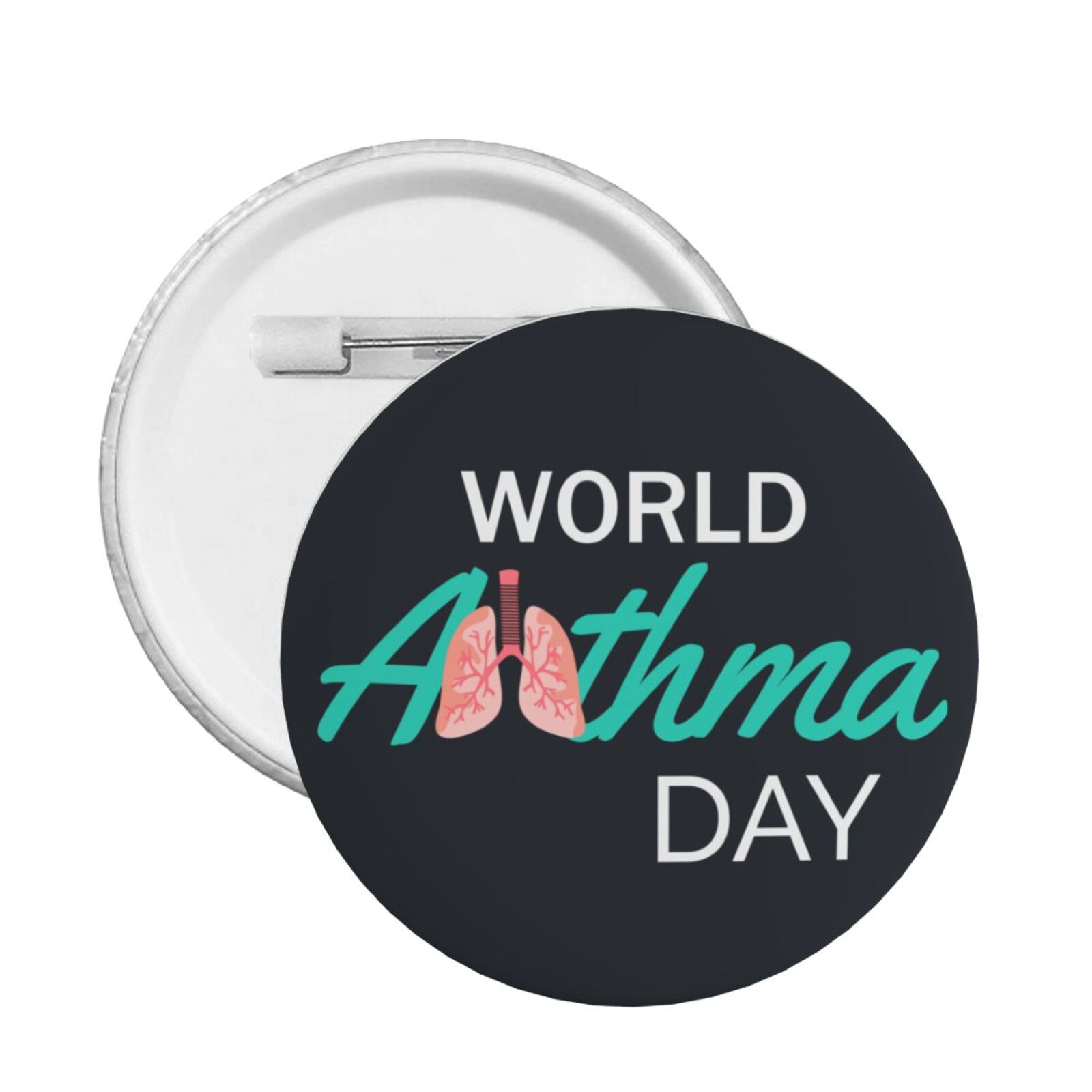 Asthma Awareness Circular Button Fashion Badge Decoration Backpack ...