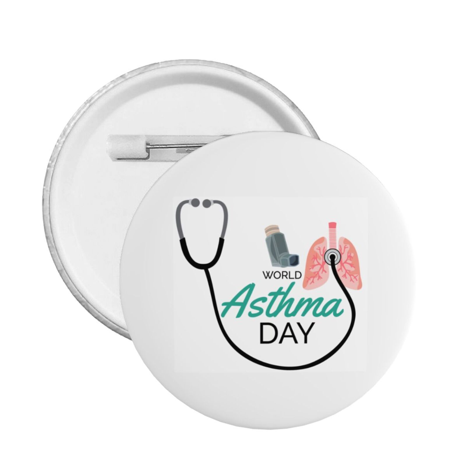 Asthma Awareness Circular Button Fashion Badge Decoration Backpack ...