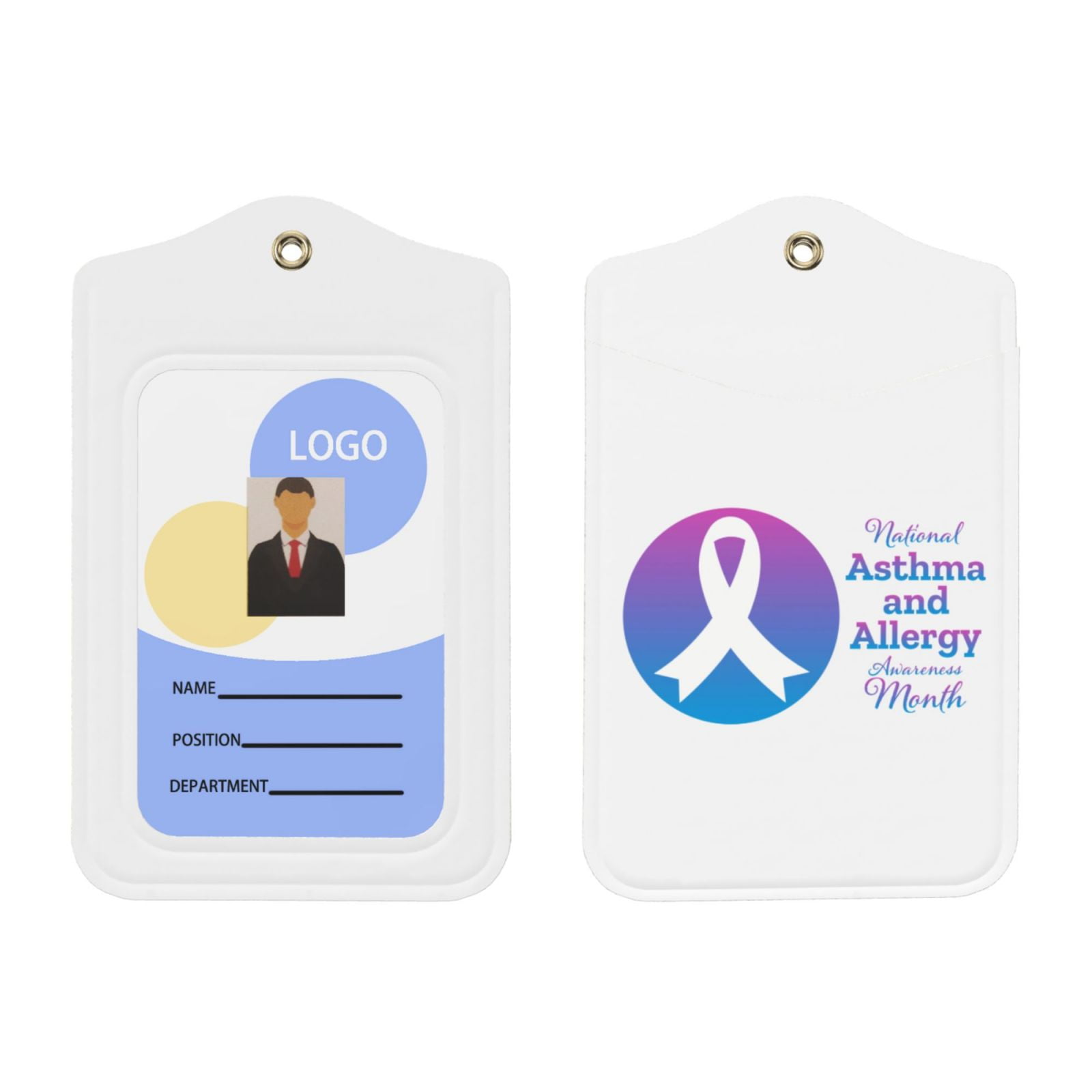 Asthma Awareness Id Card Badge Leather Holder Case Protector For Key ...