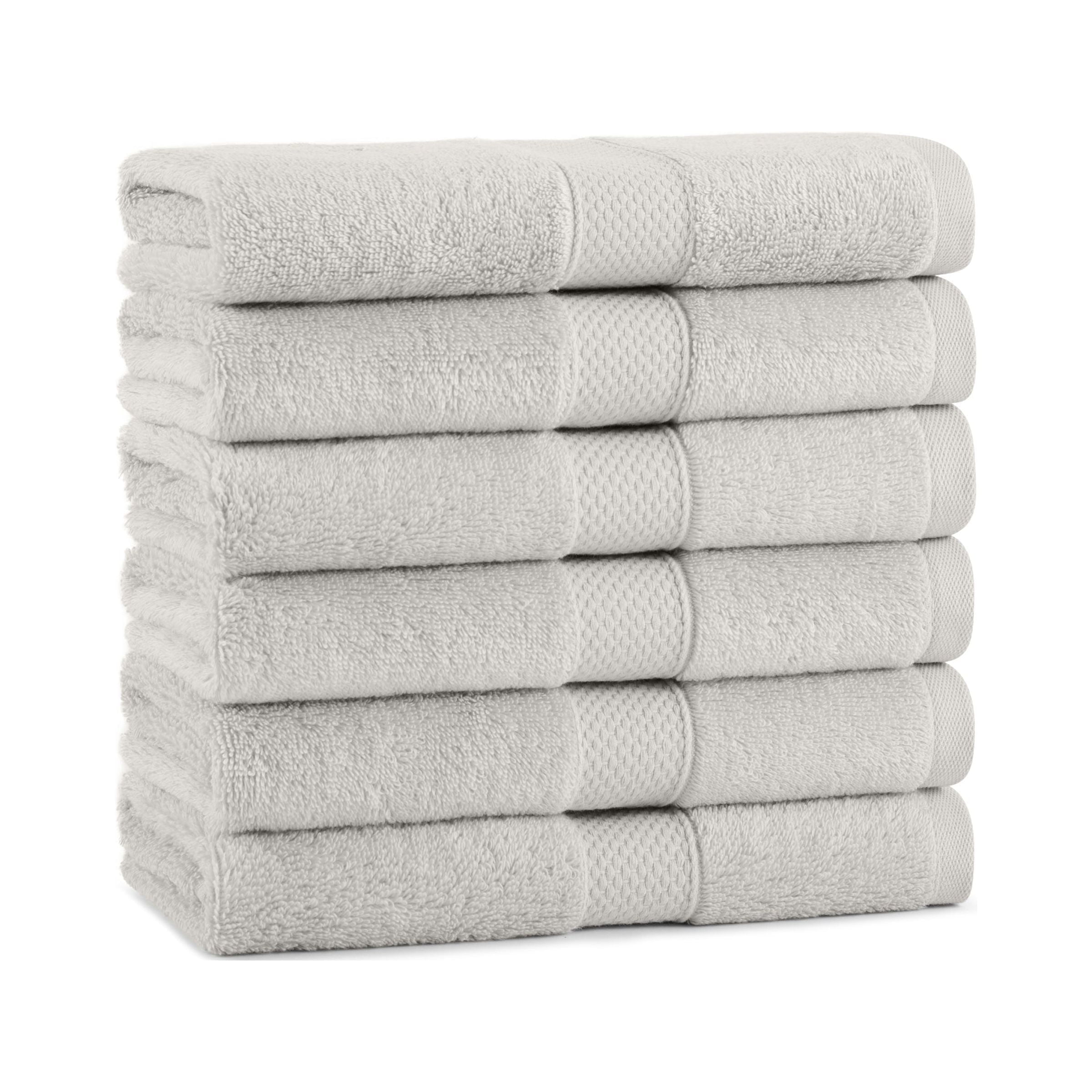 Aston & Arden Egyptian Cotton Hand Towels (6 Pack), 16x30, Jaquard ...