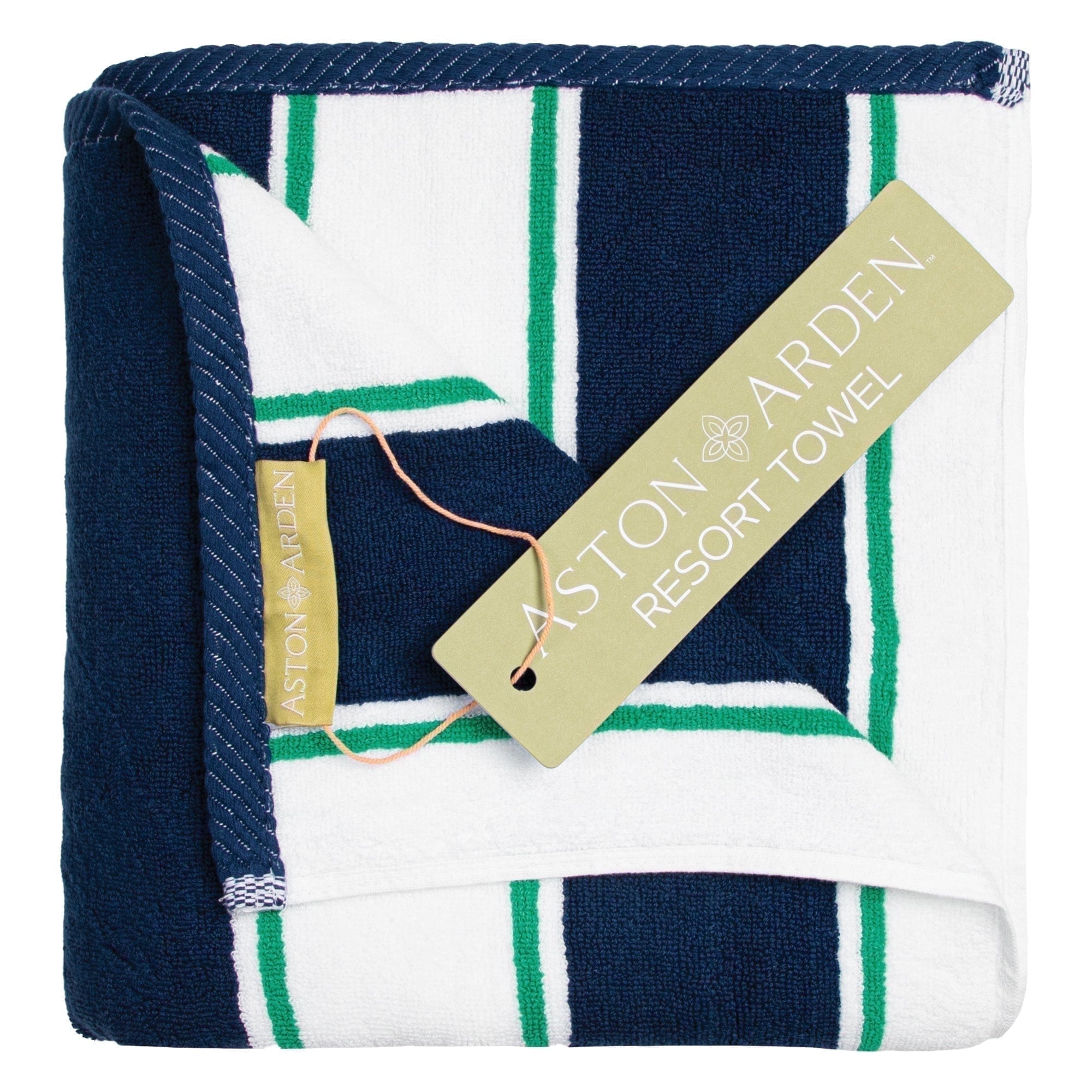 Aston & Arden Large Cotton Striped Luxury Beach Towel, Oversized 35x70 ...